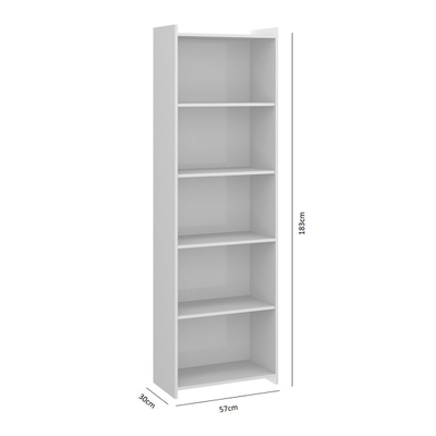 MUEBLE LIBRERO ALTO 5 ESTANTES BLANCO 700.79 | The Home Depot México