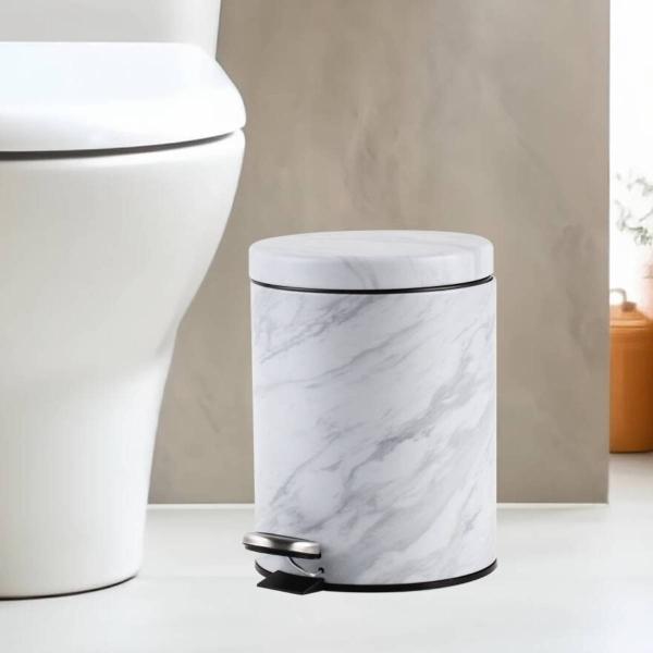 BOTE DE BASURA MARBLE METAL CON PEDAL Y TAPA 5 L | The Home Depot ...