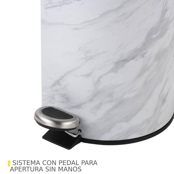 BOTE DE BASURA MARBLE METAL CON PEDAL Y TAPA 5 L | The Home Depot ...