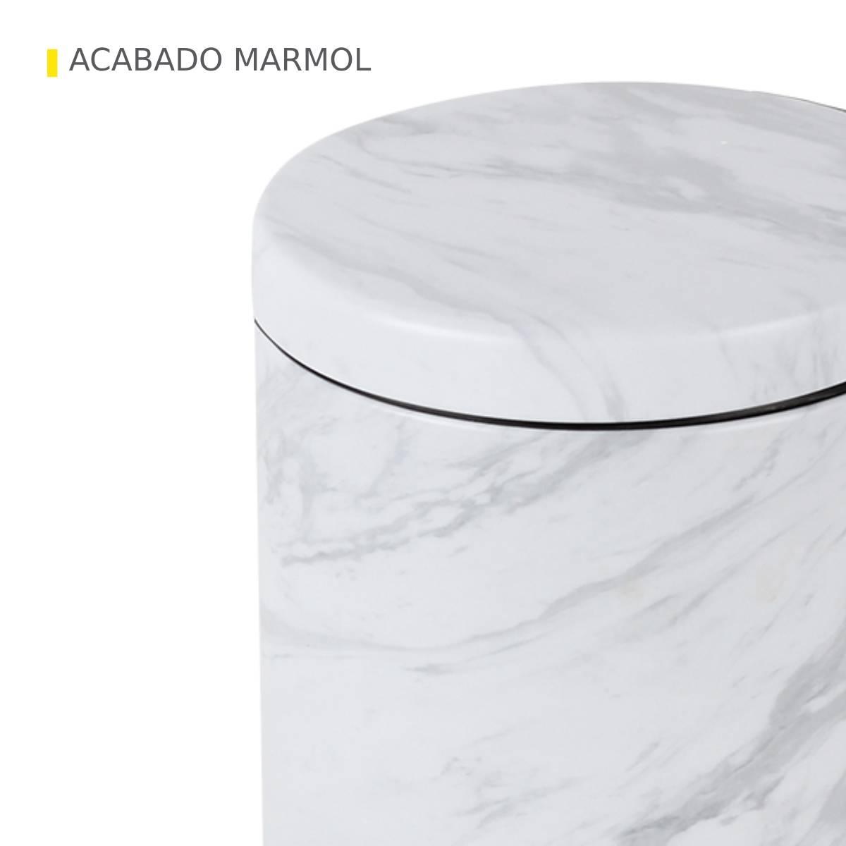 BOTE DE BASURA MARBLE METAL CON PEDAL Y TAPA 5 L | The Home Depot ...