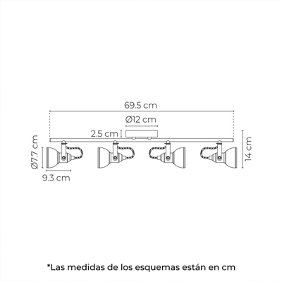 Lámpara LED de techo vintage 4 spots de sobreponer | The Home Depot México