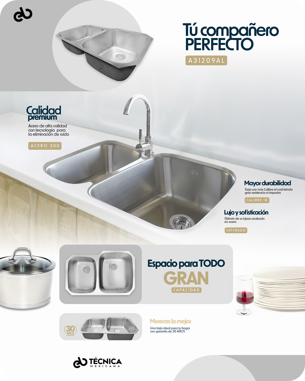 TARJA EB 2 TINAS 81 X 52 CM SUBMONTAR | The Home Depot México TARJA EB 2 TINAS 81 X 52 CM SUBMONTAR | The Home Depot México
