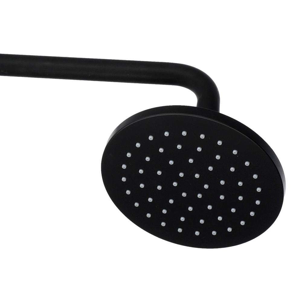 KIT DE LLAVE MEZCLADORA MONOMANDO Y REGADERA FIJA NEGRO MATE | The Home ...