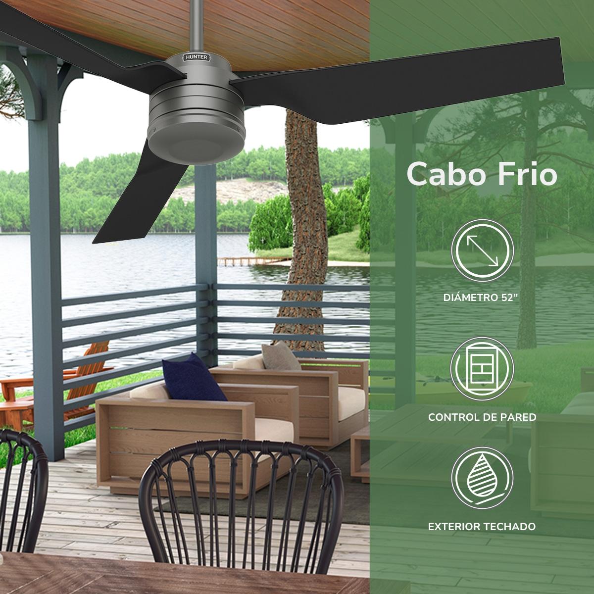 VENTILADOR DE TECHO CABO FRIO PLATEADO MATE 52 PULGADAS | The Home ...