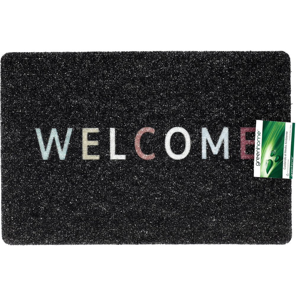 TAPETE DE ENTRADA RIZO WELCOME NEGRO 40 X 60 CM | The Home Depot México