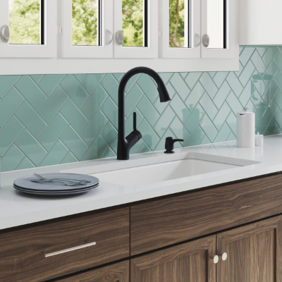 LLAVE DE COCINA MONOMANDO TOUCHLESS SETRA NEGRO MATE | The Home Depot ...