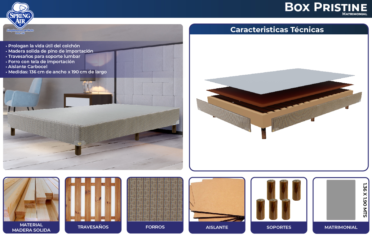 BOX PRISTINE MATRIMONIAL SPRING AIR | The Home Depot México