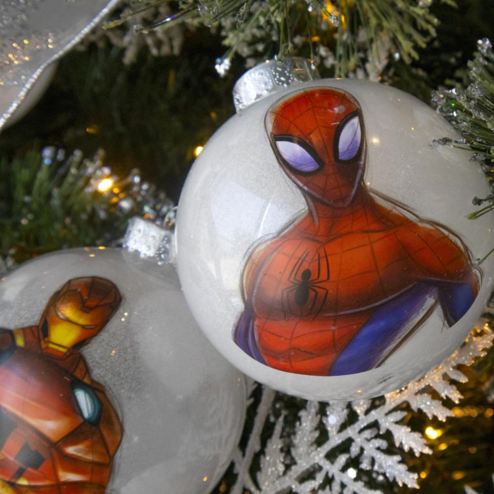 ESFERA NAVIDEÑA MARVEL IRON MAN SPIDER MAN BLANCO 12 X 10 CM | The Home Depot México