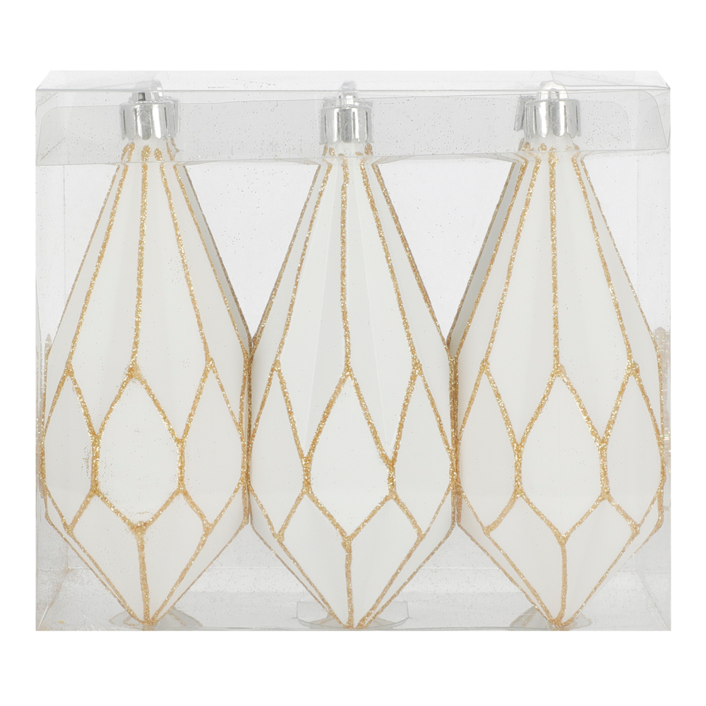 ESFERAS NAVIDEÑAS LUXURY BLANCO 15 X 5.4 CM 6 PIEZAS | The Home Depot México