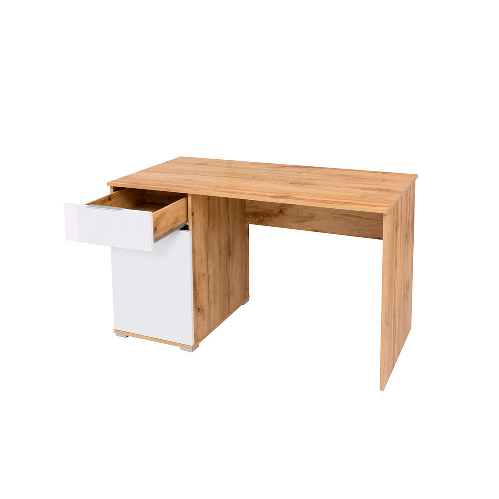 ESCRITORIO ZELE COLOR MADERA Y BLANCO BRILLANTE | The Home Depot México