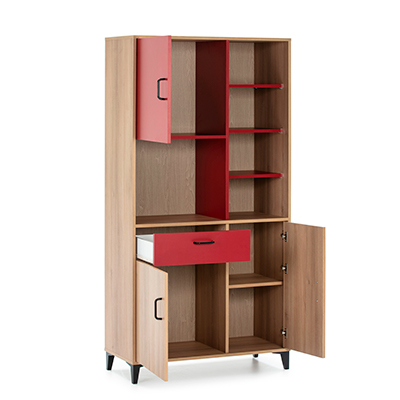 ALACENA MYLO COLOR MADERA Y ROJO | The Home Depot México