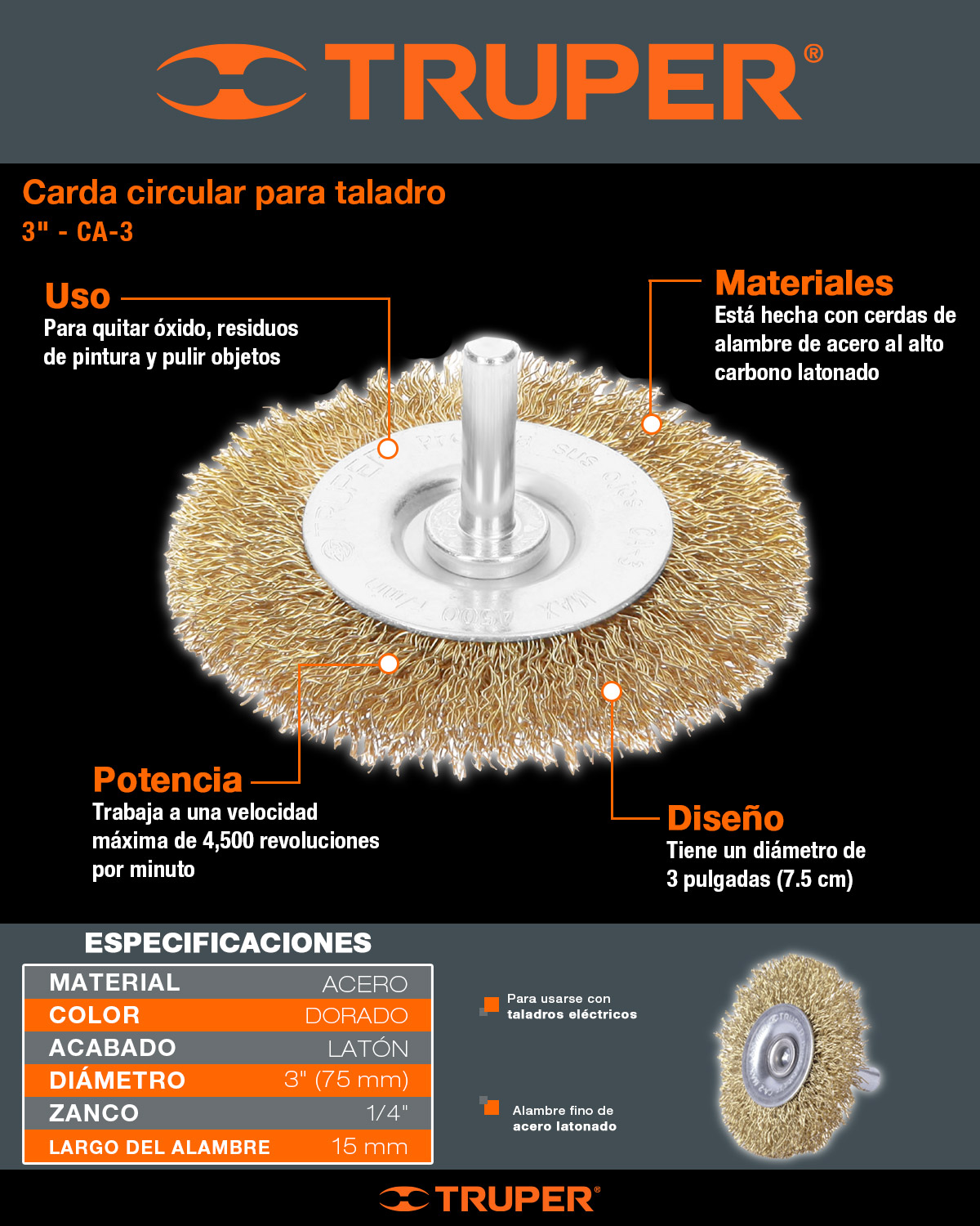 CARDA CIRCULAR ACERO DE 3 PULGADAS | The Home Depot México