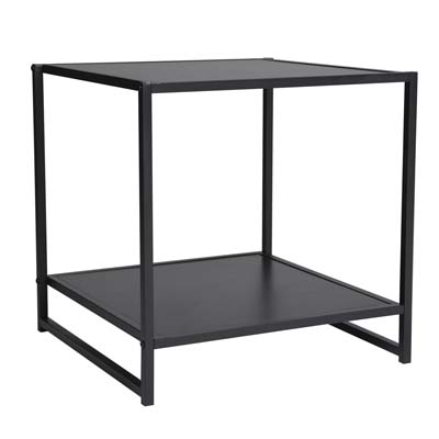 MESA DE NOCHE CON 2 ALMACENAMIENTO NIVELES BURÓS 51X51X51CM NEGRO | The ...