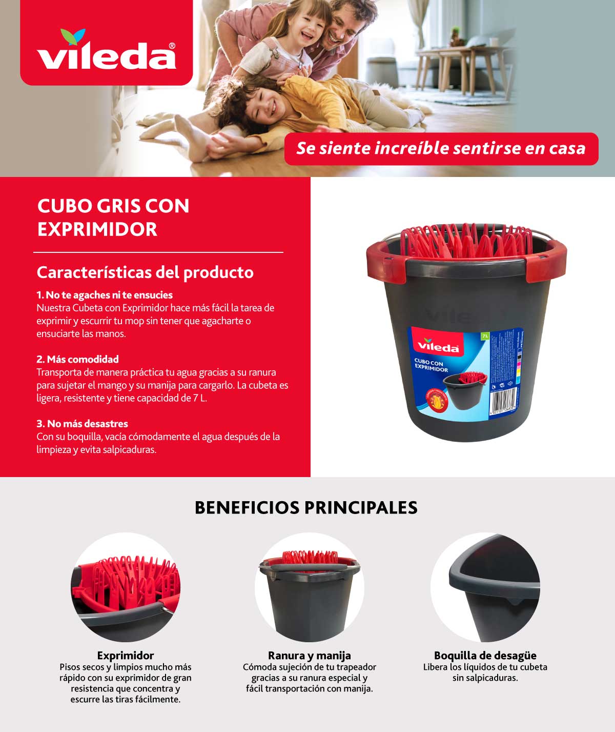 CUBO CON EXPRIMIDOR DE 7 L VILEDA | The Home Depot México