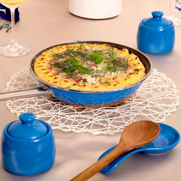 SARTÉN CON TAPA VITA 20CM ACERO VITRIFICADO AZUL | The Home Depot México