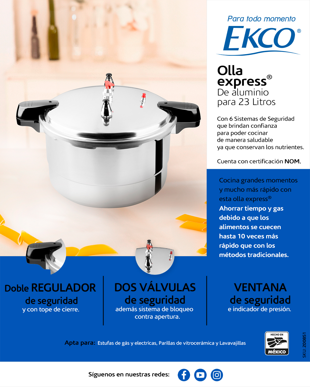 OLLA EXPRESS EKCO DE 23 LITROS DE ALUMINIO | The Home Depot México