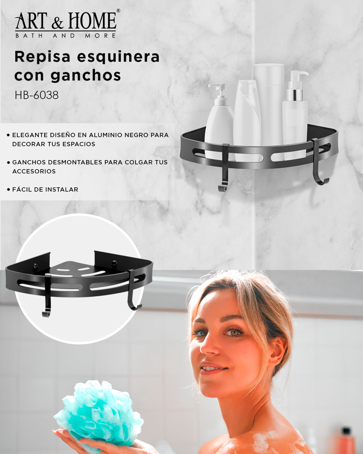 REPISA ESQUINERA CON GANCHOS | The Home Depot México