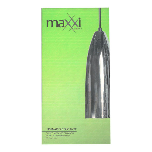 LAMPARA DECORATIVA COLGANTE MAXXI 8057 COLOR CROMADO DETALLES NEGROS ...