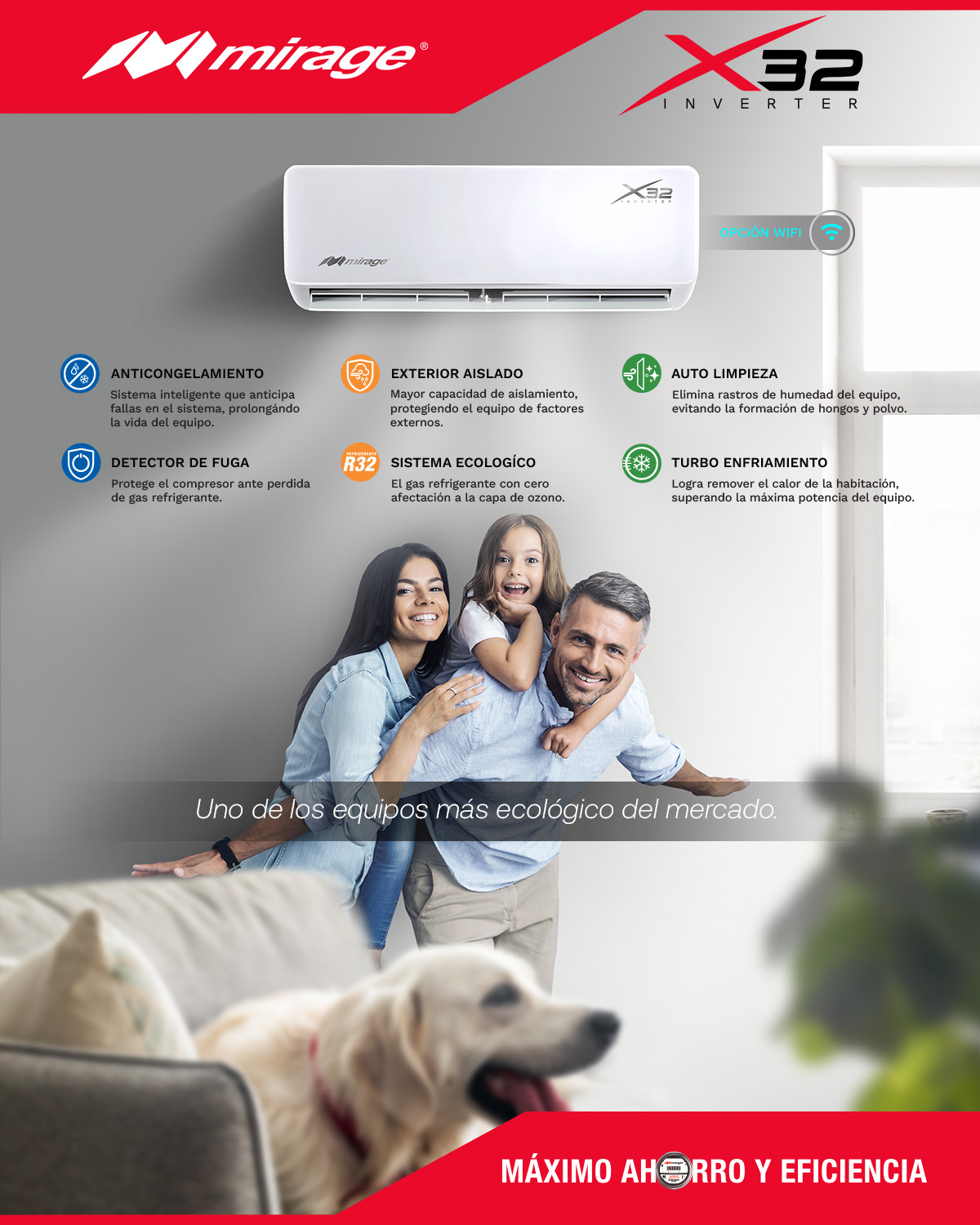 MINISPLIT INVERTER MIRAGE X32 DE 1.5 TONELADAS 220 V FRÍO Y CALOR | The ...