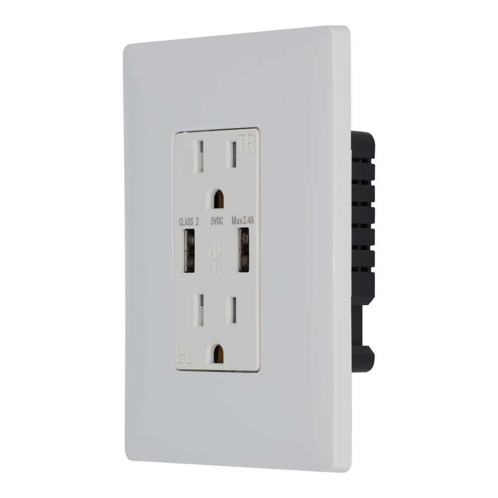 CONTACTO DÚPLEX CON CARGADOR USB PLÁSTICO BLANCO | The Home Depot México - Ventas a profesionales