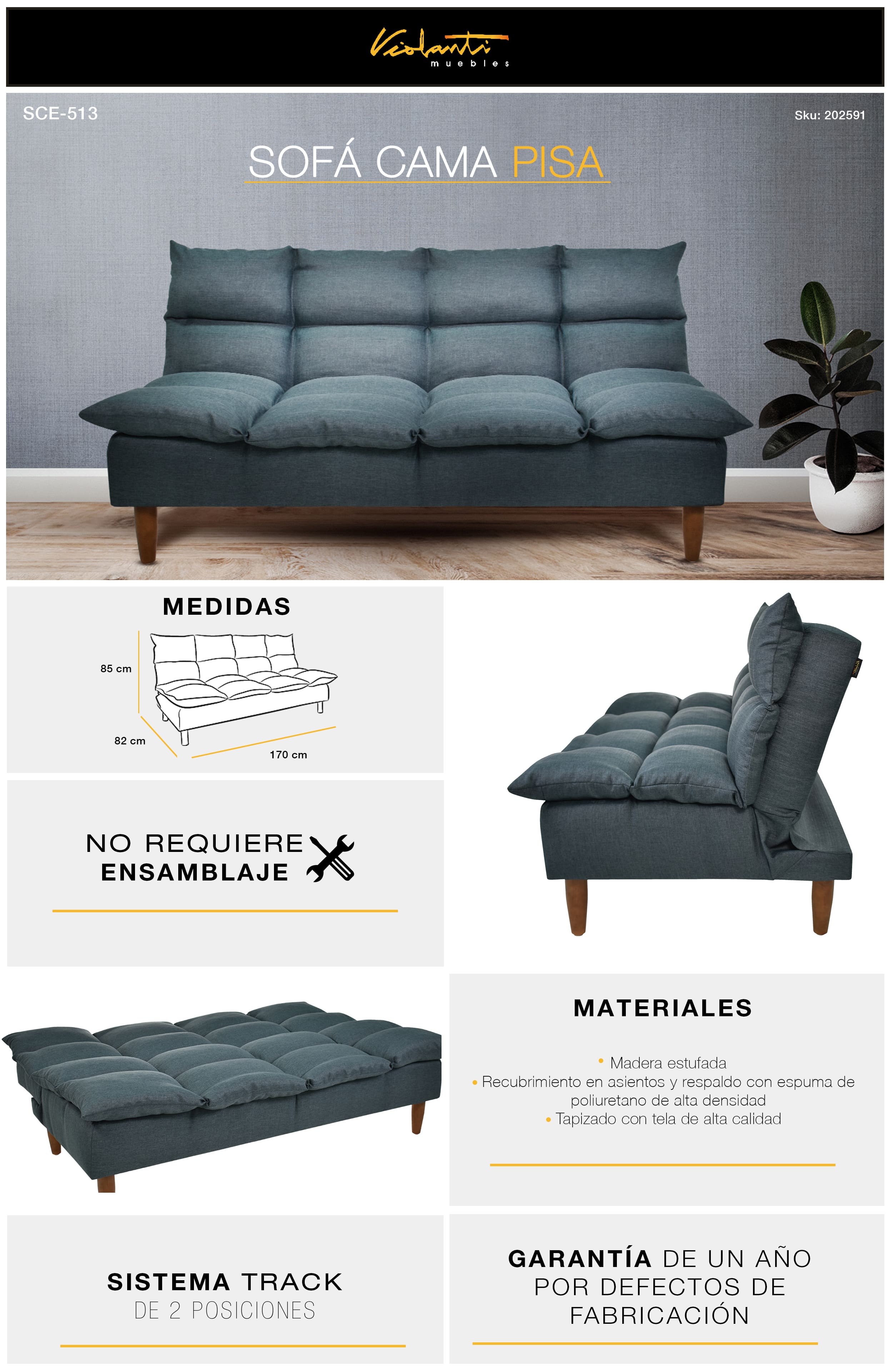 Sofa Cama Pisa | The Home Depot México