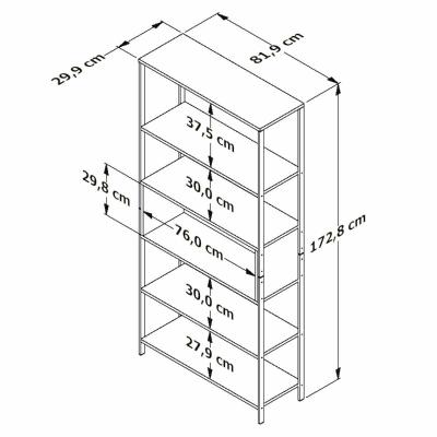 PLAYCON ESTANTE ORGANIZADOR DECORATIVO 6 NIVELES 172X81 CM (ROBLE ...