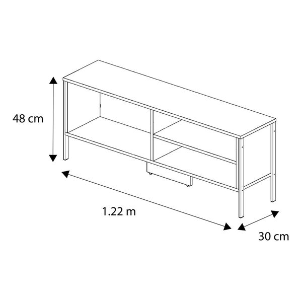 MUEBLE PARA TV 55” - VIENA, DISEÑO MODERNO, ESTRUCTURA METÁLICA Y AMPLIO ALMACENAJE - COLOR ...
