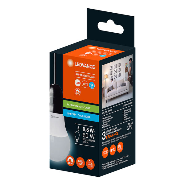 FOCO LED A19 ATENUABLE 8.5W (60W) LUZ FRIA | The Home Depot México