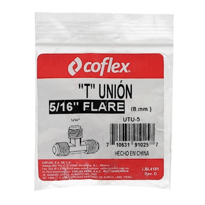 UNIÓN TEE 5/16 DE PULGADA DORADO COFLEX | The Home Depot México
