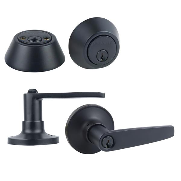 COMBO MANIJA OLYMPIC Y CERROJO CILINDRO DOBLE NEGRO | The Home Depot México