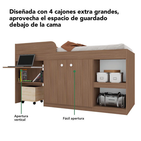 Litera Individual Base Con Escritorio | The Home Depot México