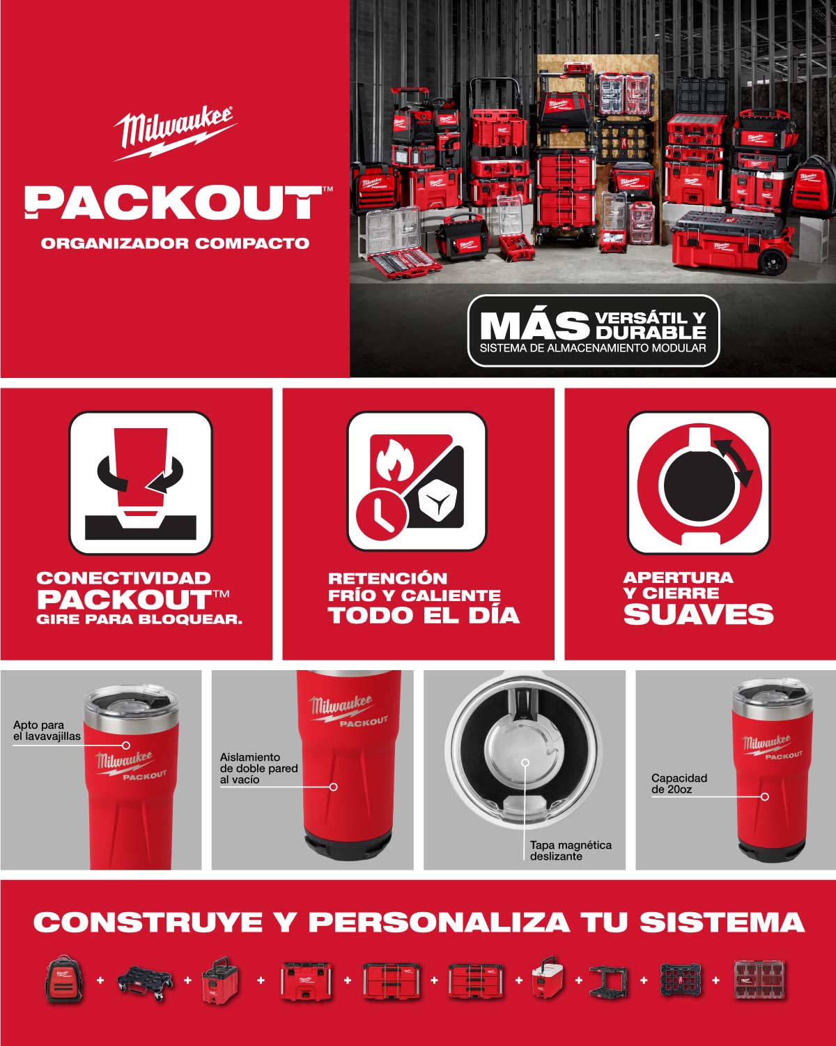 TERMO MILWAUKEE PACKOUT DE 20OZ | The Home Depot México