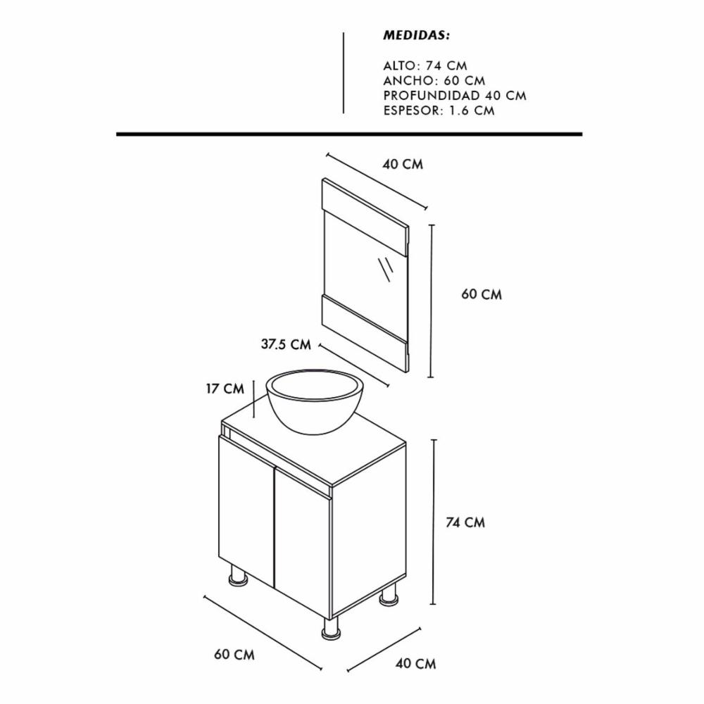 GABINETE PARA BAÑO EXCLUSIVE 6040 | The Home Depot México - Ventas a ...