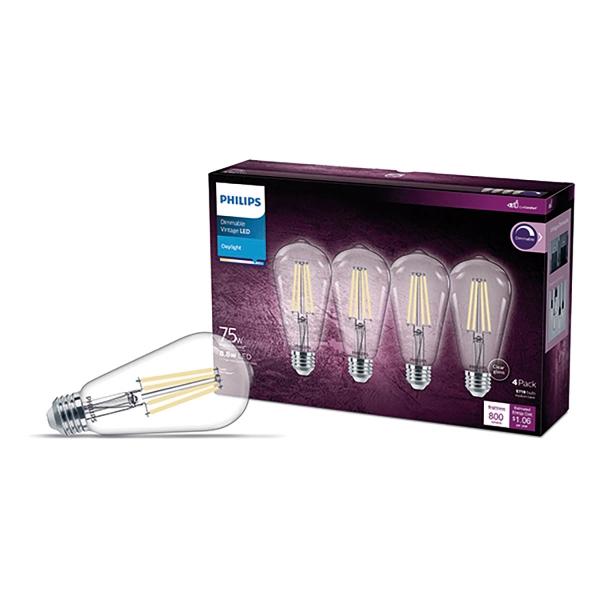 FOCO PHILIPS LED FILAMENTO ST19, CLARO LUZ NEUTRA BASE E26 | The Home ...