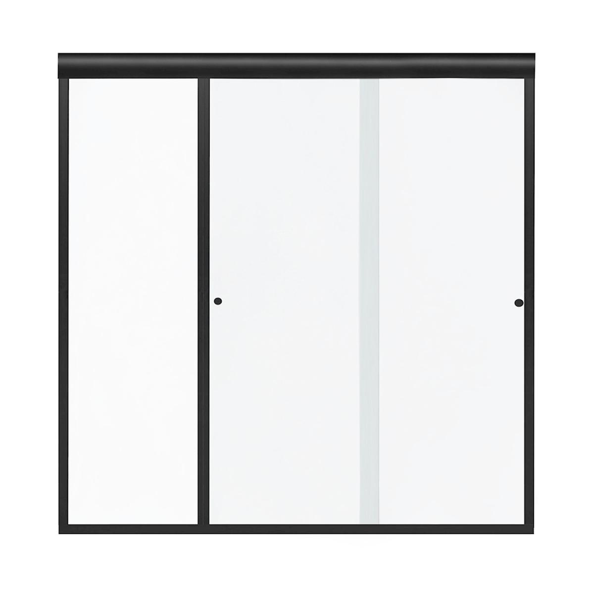 CANCEL PARA BAÑO 176 A 180 X 187 CM RECTANGULAR CRISTAL TEMPLADO NEGRO ...