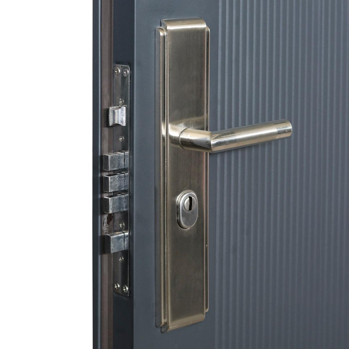 PUERTA DE SEGURIDAD BASIC 8P GRIS IZQUIERDA 96 X 213 CM | The Home ...