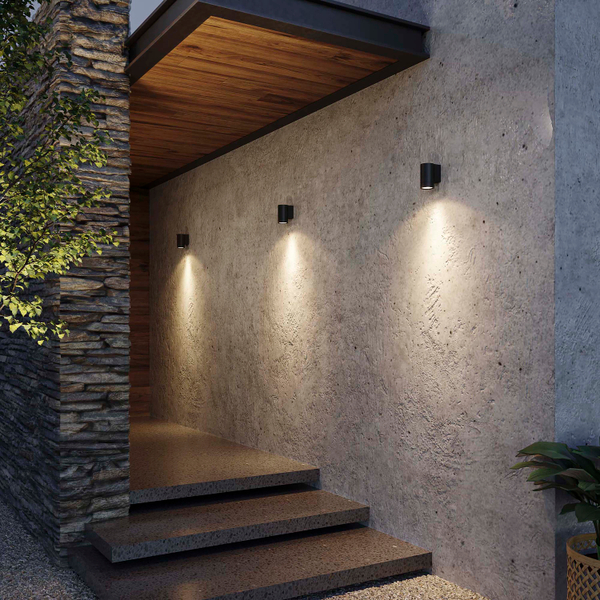 LÁMPARA DE SOBREPONER EN MURO TIPO ARBOTANTE 11.8 X 6.4 CM 1 LUZ NEGRO ...