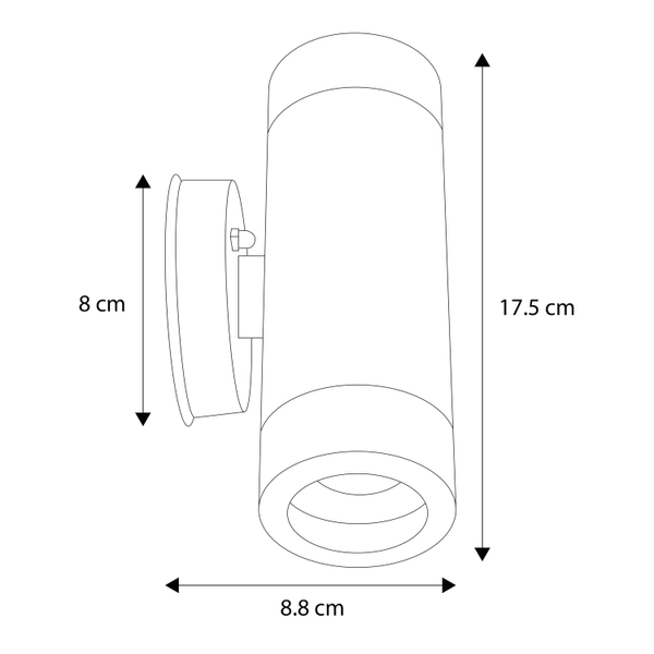 LÁMPARA DE SOBREPONER EN MURO TIPO ARBOTANTE 17.5 X 8 X 8.8 CM 2 LUCES ...