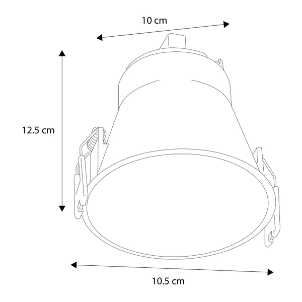 LÁMPARA DE EMPOTRAR EN TECHO TIPO DOWNLIGHT 12.5 X 10.5 CM 1 LUZ NEGRO LUZ NEUTRA | The Home ...