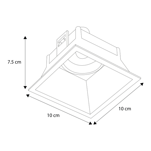 LÁMPARA DE EMPOTRAR EN TECHO TIPO DOWNLIGHT 7.5 X 10 X 10 CM 1 LUZ NEGRO LUZ NEUTRA | The Home ...