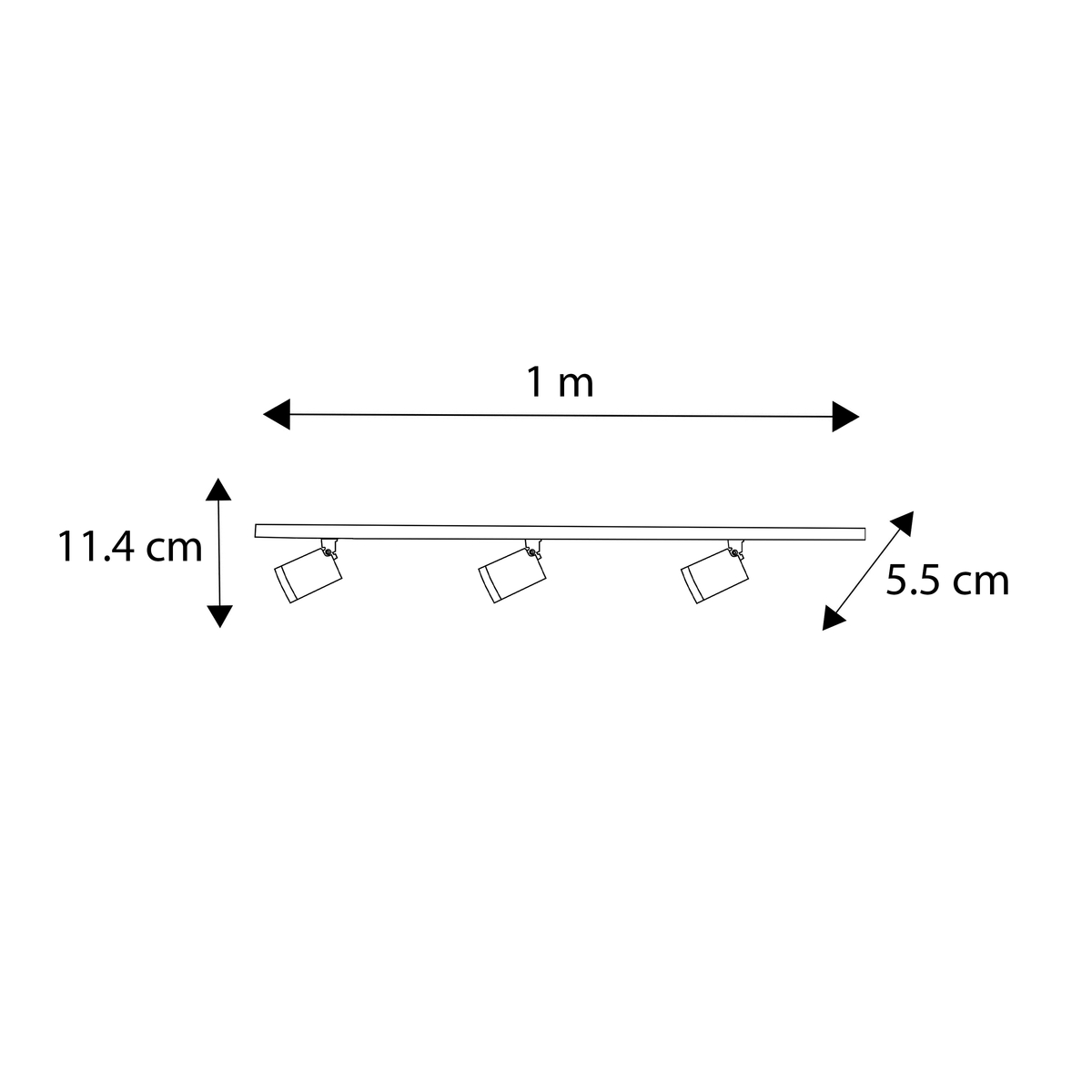 KIT DE 3 LÁMPARAS DE USO EN RIEL EN TECHO TIPO SPOT 1 M X 5.5 X 11.4 CM ...