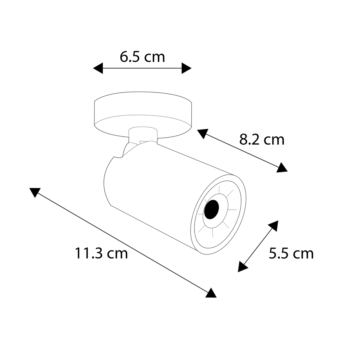 LÁMPARA DE SOBREPONER EN TECHO TIPO SPOT 8.2 X 5.5 X 11.3 CM 1 LUZ ...