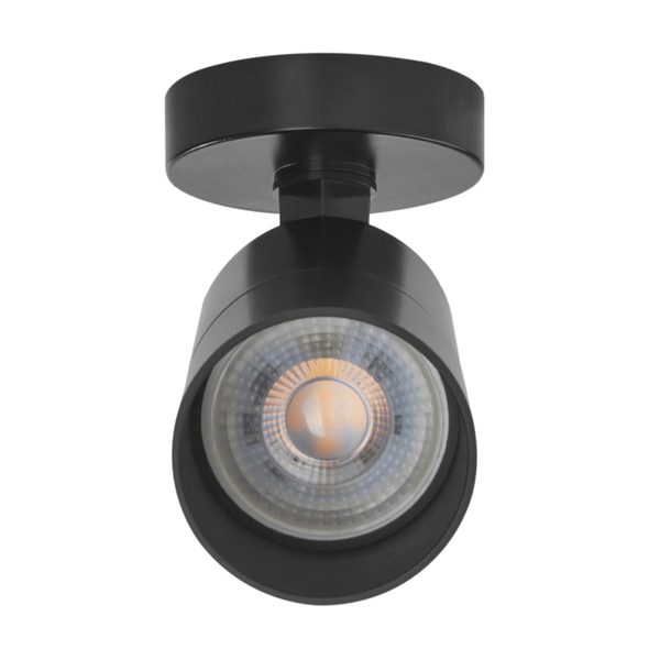 LÁMPARA DE SOBREPONER EN TECHO TIPO SPOT 14.3 X 6.5 CM 1 LUZ NEGRO LUZ ...