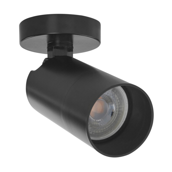 LÁMPARA DE SOBREPONER EN TECHO TIPO SPOT 14.3 X 6.5 CM 1 LUZ NEGRO LUZ ...
