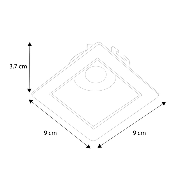 LÁMPARA DE EMPOTRAR EN TECHO TIPO SPOT 9 X 3.7 CM 1 LUZ NEGRO LUZ ...