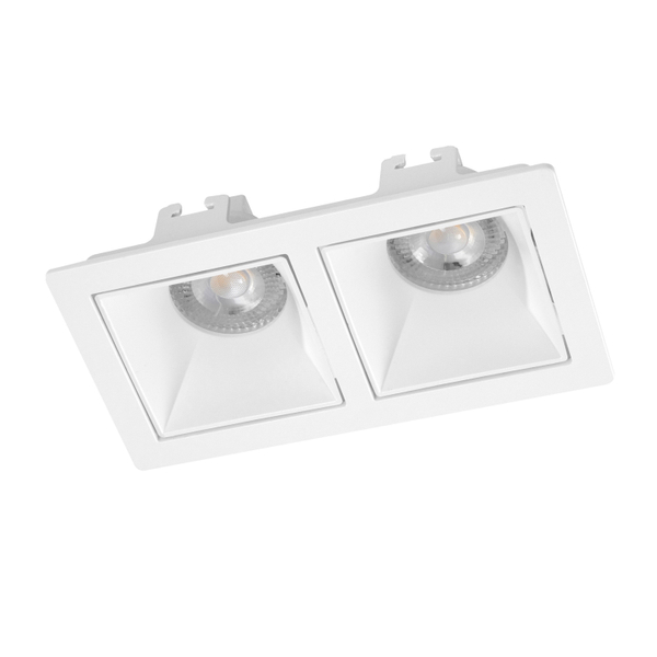 LÁMPARA DE EMPOTRAR EN TECHO TIPO SPOT 3.7 X 16.7 X 9 CM 2 LUCES BLANCO ...