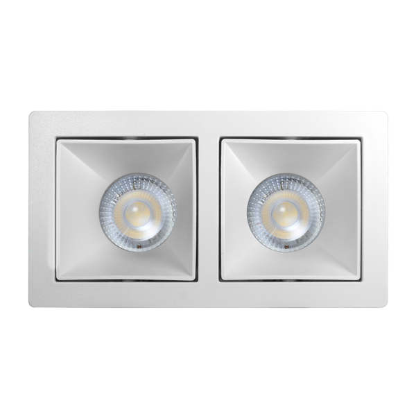 LÁMPARA DE EMPOTRAR EN TECHO TIPO SPOT 3.7 X 16.7 X 9 CM 2 LUCES BLANCO ...