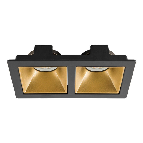 LÁMPARA DE EMPOTRAR EN TECHO TIPO SPOT 3.7 X 16.7 X 9 CM 2 LUCES NEGRO ...