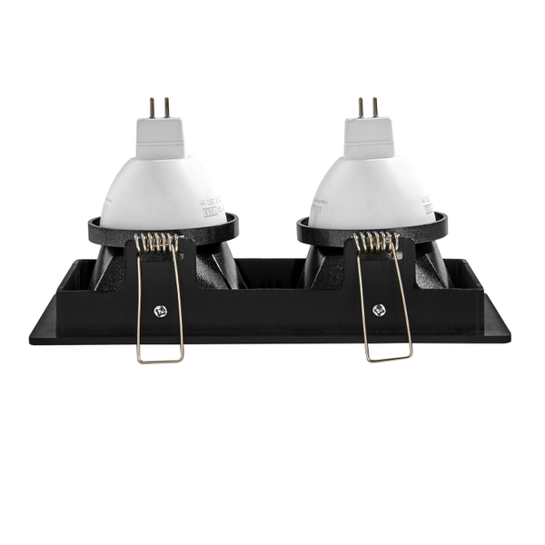 LÁMPARA DE EMPOTRAR EN TECHO TIPO SPOT 3.7 X 16.7 X 9 CM 2 LUCES NEGRO ...