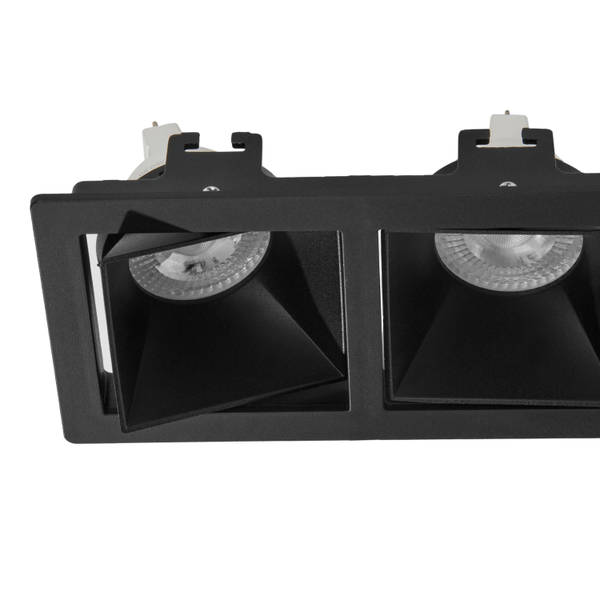 LÁMPARA DE EMPOTRAR EN TECHO TIPO SPOT 3.7 X 16.7 X 9 CM 2 LUCES NEGRO ...